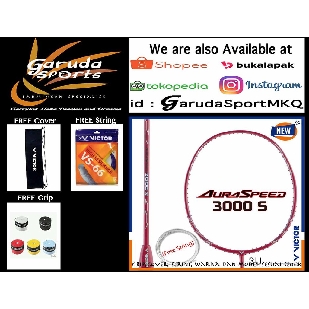 Victor Auraspeed 3000S Badminton Racket Victor Auraspeed3000 S. Racket ...