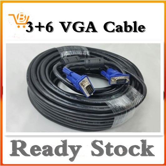 15M/20M/30M/40M VGA/RGB Display Cable 15pin Male To Male 3C+4 | Shopee ...