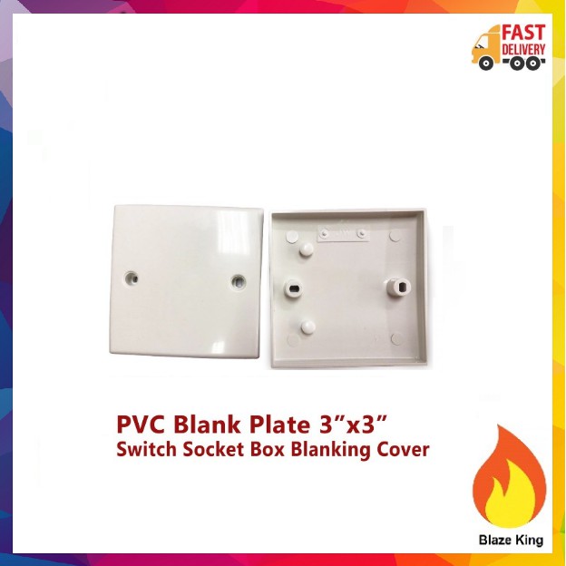 PVC Blank Plate 3"x3" Switch Socket Box Blanking Cover ( 1 Pcs ...