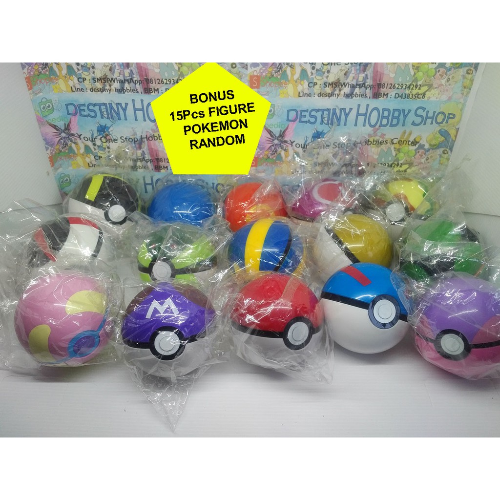 1 Set 15 Pcs Pokeball Poke Ball Cosplay Pokemon Figures Random Children ...