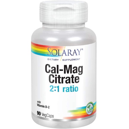 Solaray Cal-Mag Citrate 90 Vegetarina Capsules with Vitamin D 2:1 | Shopee Singapore