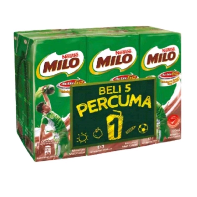 MILO 200ml x 6 UHT Activ-Go Packet Drink | Shopee Singapore