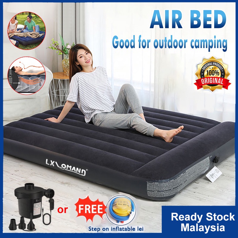 Inflatable Bed Large Built-in Pillow Double Bed Mattress Inflatable Bed (Free Manual Inflatable ...