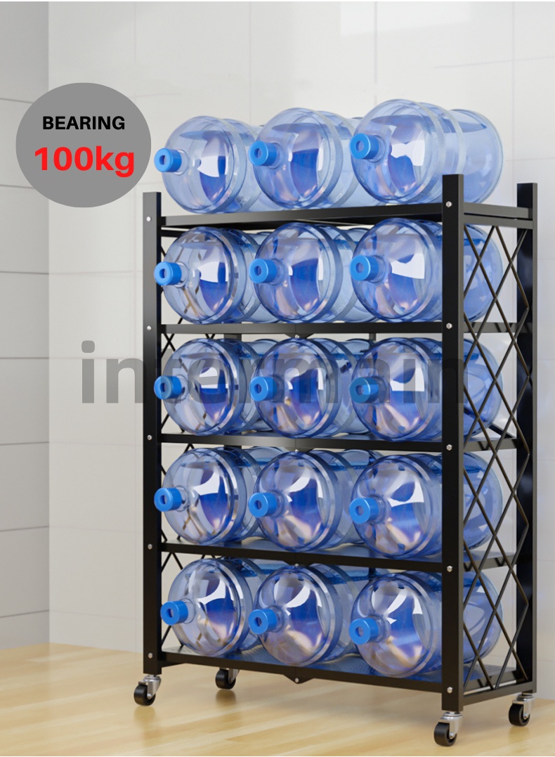 【READY STOCK】Folding storage rack installation free movable storage ...