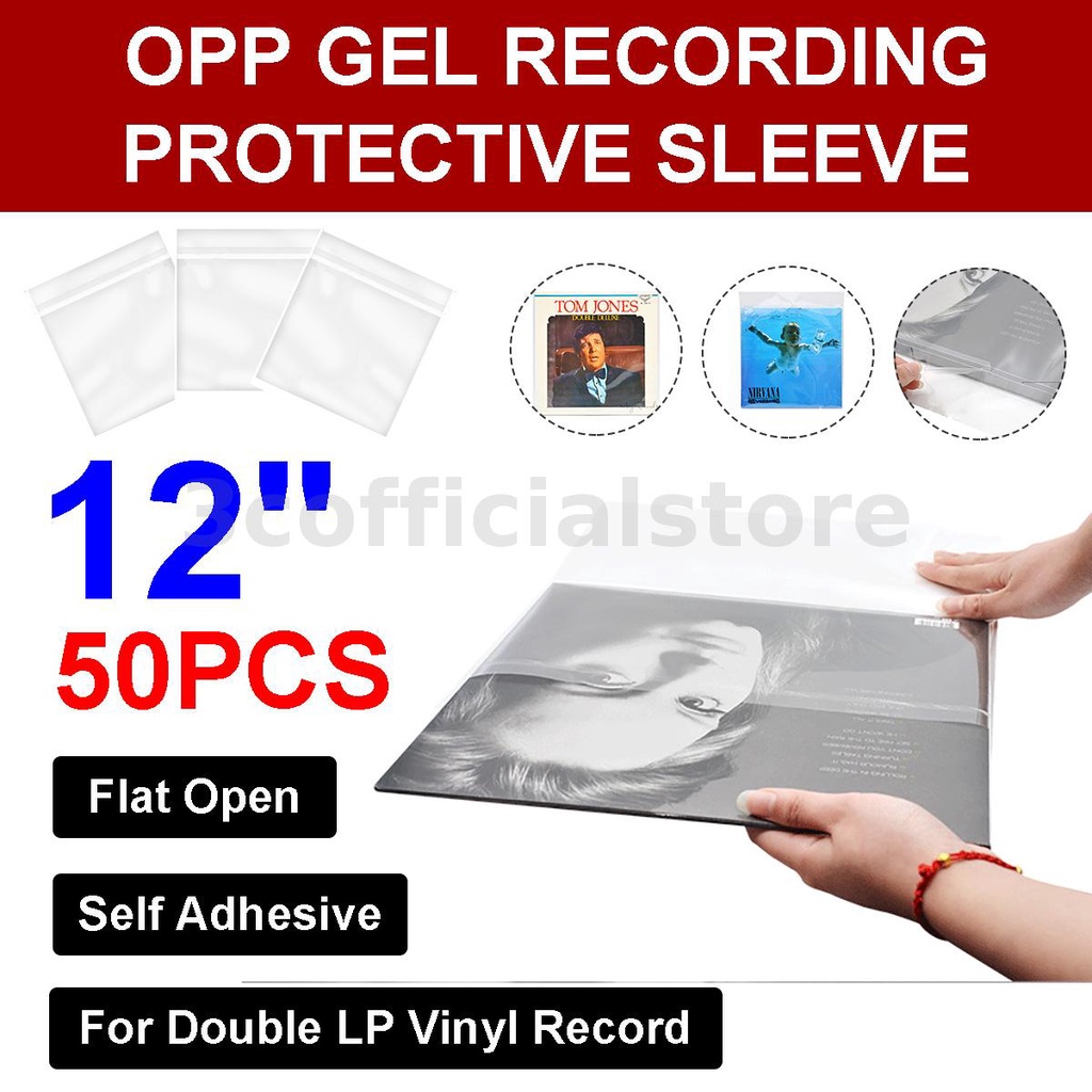 50PCS OPPGel Recording Protective Sleeve for Turntable Player LP Vinyl ...