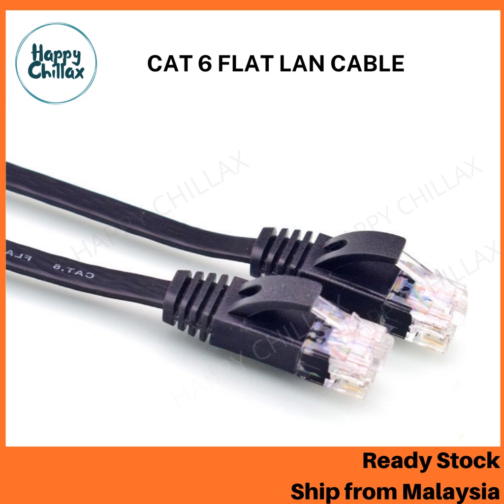LAN Cable CAT6 Ethernet RJ45 Internet Network Cabling Patch Cord (Flat Cable) | Shopee Singapore
