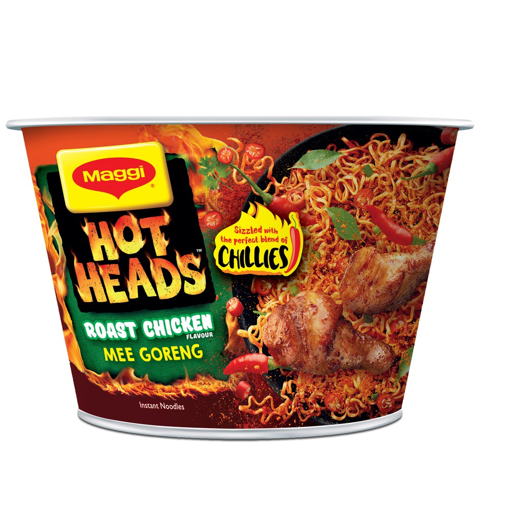 Maggi Hot Heads Instant Noodles Roast Chicken Mee Goreng | Shopee Singapore