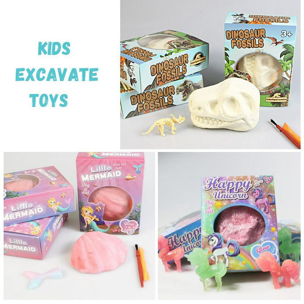 Excavation Dig Toys DIY Decoration Toys sea animal mermaid kids ...