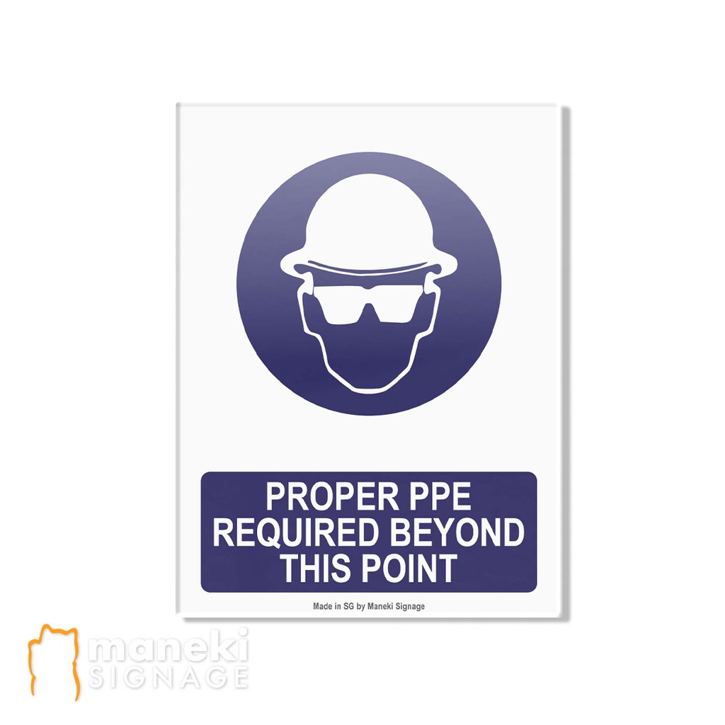 Aluminum Proper PPE Required Beyond This Point Sign | Shopee Singapore