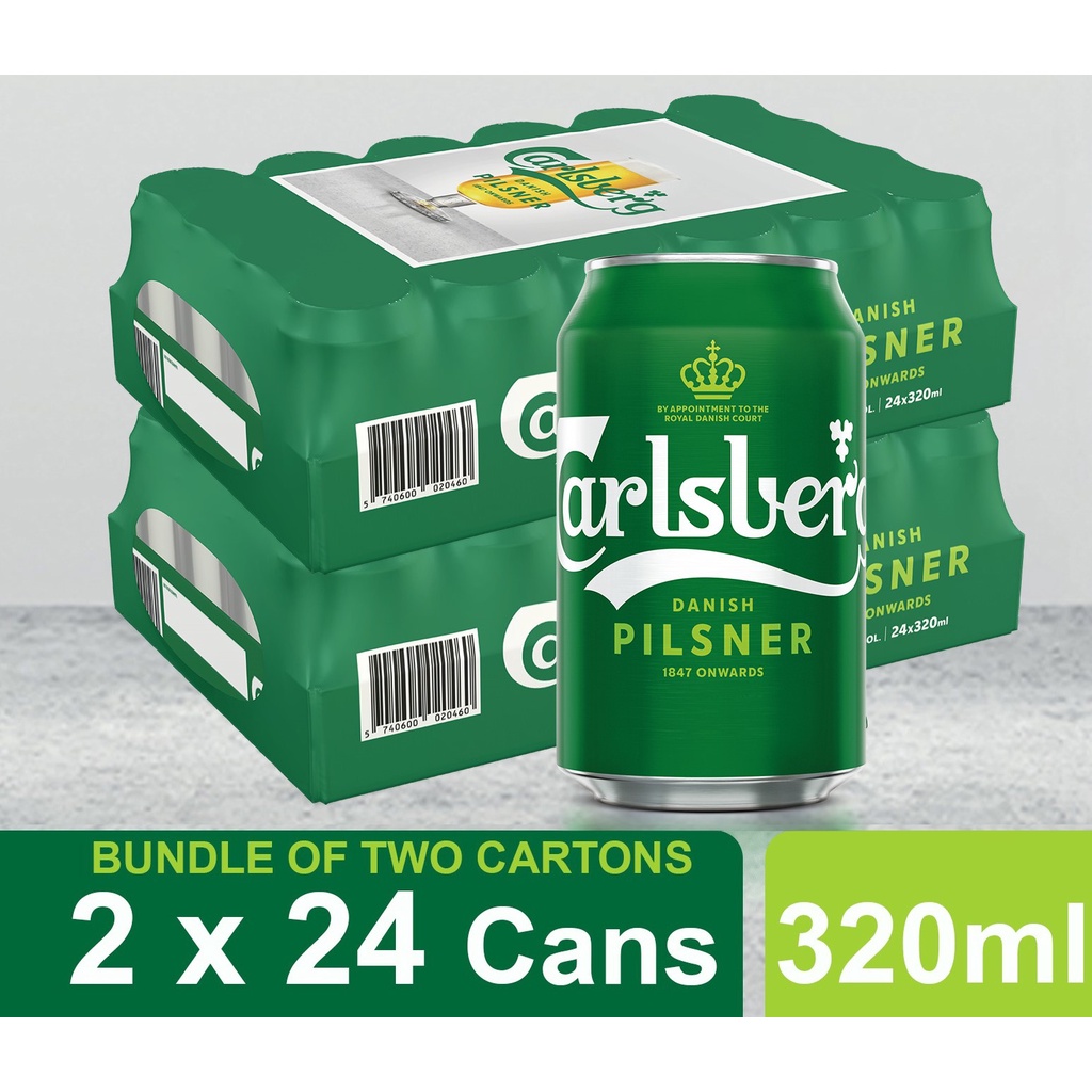 Carlsberg Danish Pilsner Beer 320ml x 48cans Green Tab ( EXPIRY : Oct ...