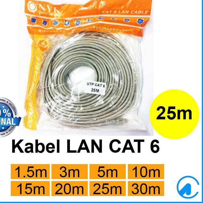Lan Cable CAT6 UTP RJ45 25m NYK Gigabit Internet Network | Shopee Singapore