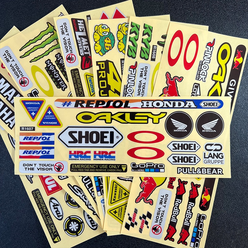 A Set Motorcycle Equipment Helmet Stickers for Motorcycle Sponsor ...