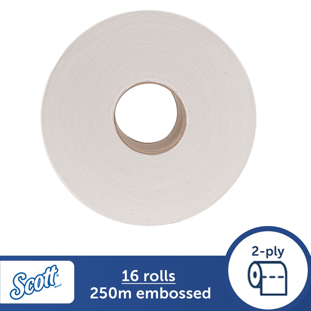 Scott® Essential™ Jumbo Toilet Roll/Toilet Tissue 06111 - 16 rolls x ...
