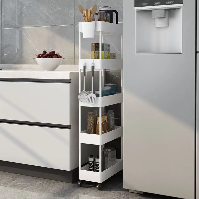 Kitchen Crack Storage Rack Floor Multi-Tier Movable Living Room Storage ...