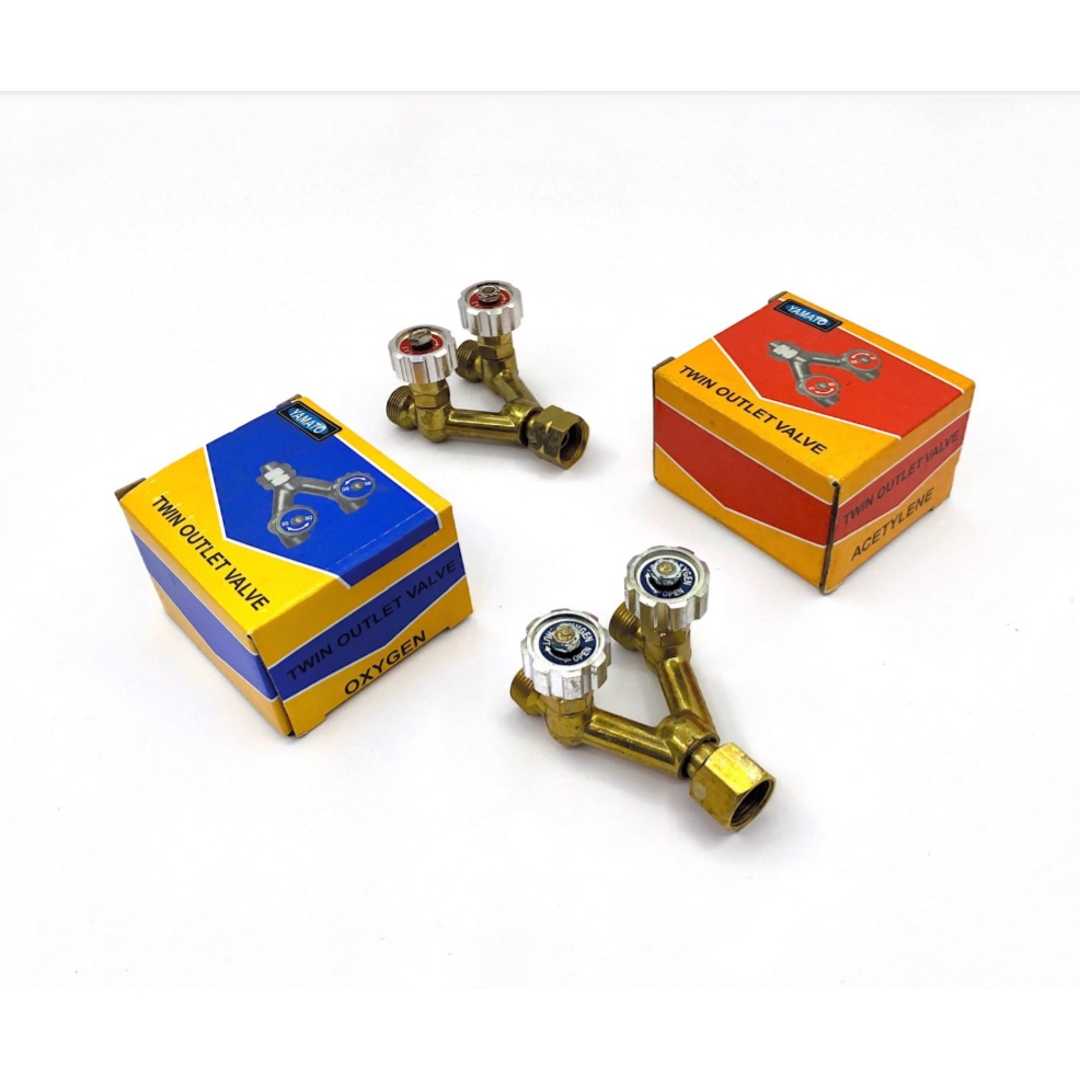 [SG STOCK] Y OUTLET VALVE OXYGEN / ACETYLENE Gas Twin Y Shape Double ...