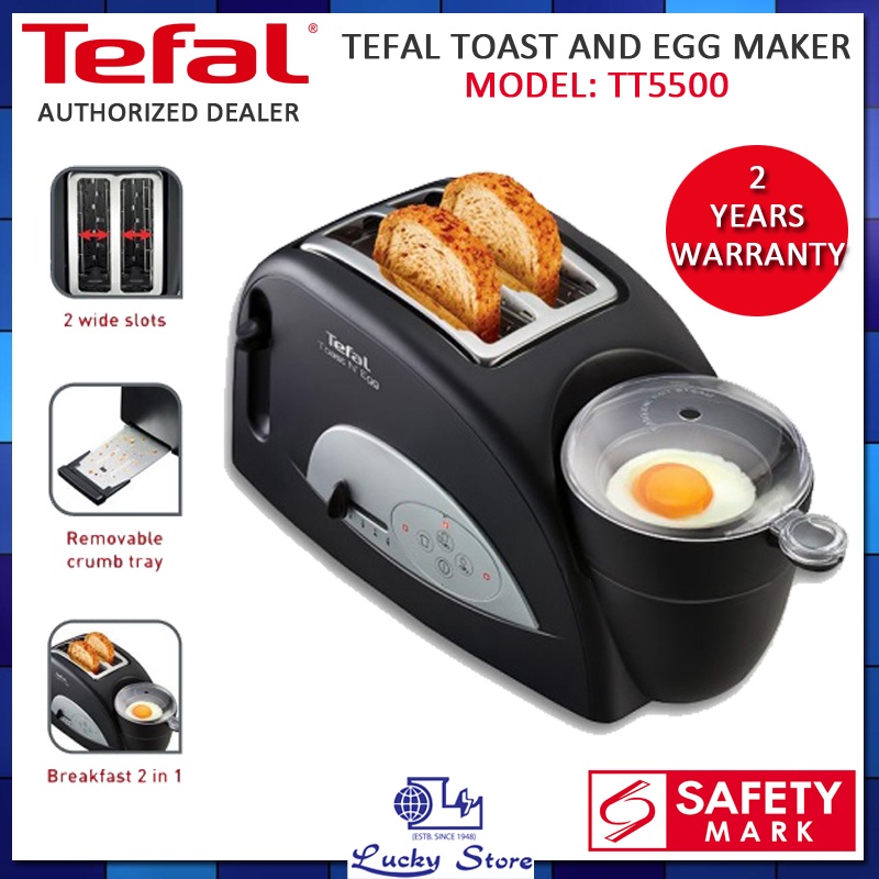 TEFAL TT5500 2 IN 1 TOAST AND EGG BREAKFAST MAKER, 2 YEARS WARRANTY ...