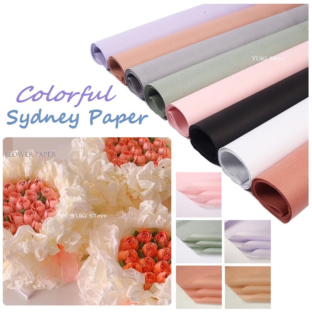 2 pcs Colorful Sydney Paper Flower Wrapping Paper Kertas Pembalut Bunga ...
