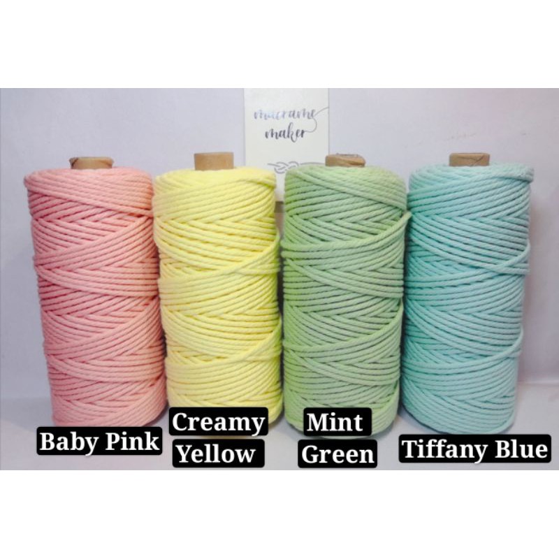 3mm Macrame Colour Rope/3 strands Macrame Cord/Weaving/Benang Warna ...