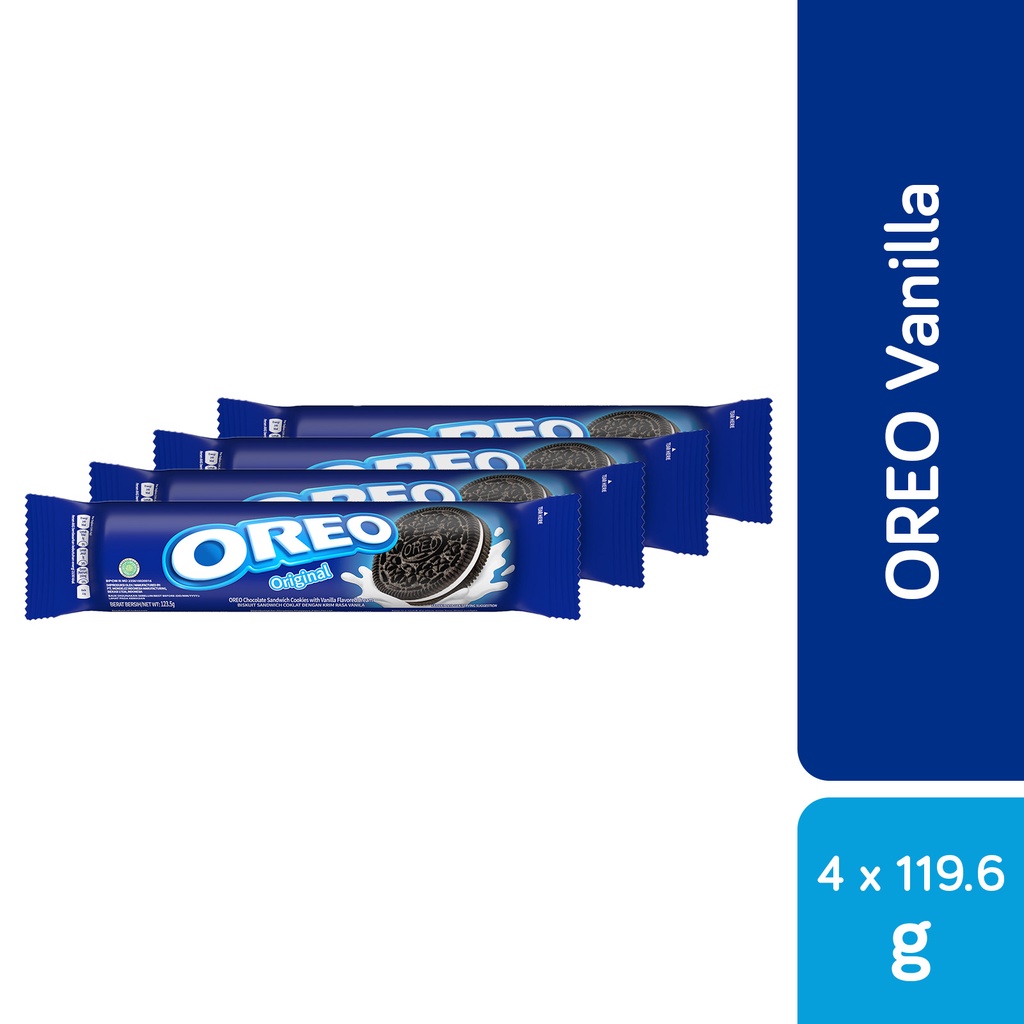 [Bundle of 4] Oreo Cream 119.6G - Original, Sandwich Cookies, Made with ...