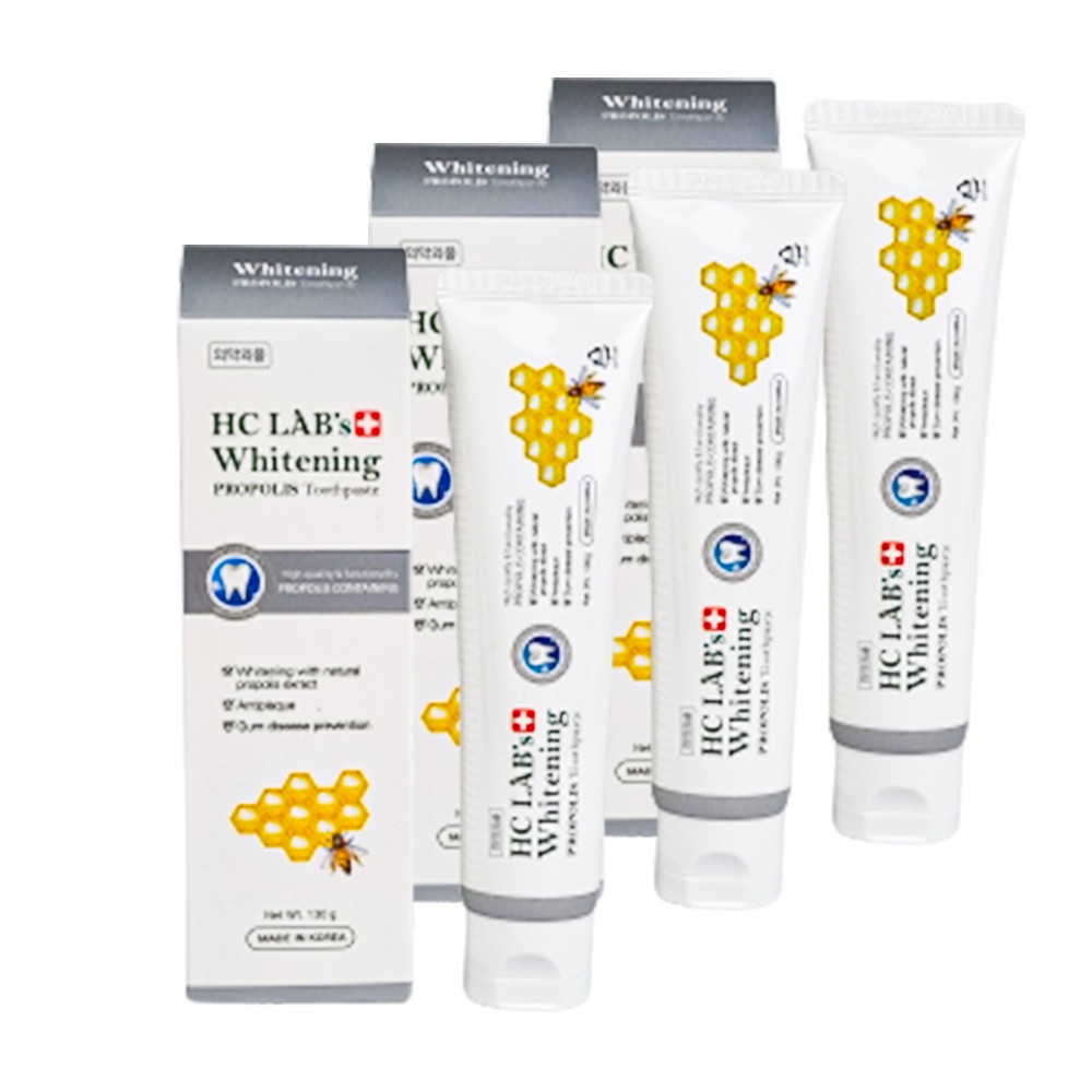 HC LAB'S Natural Propolis Whitening Toothpaste 130g X 3ea Xylitol Green ...