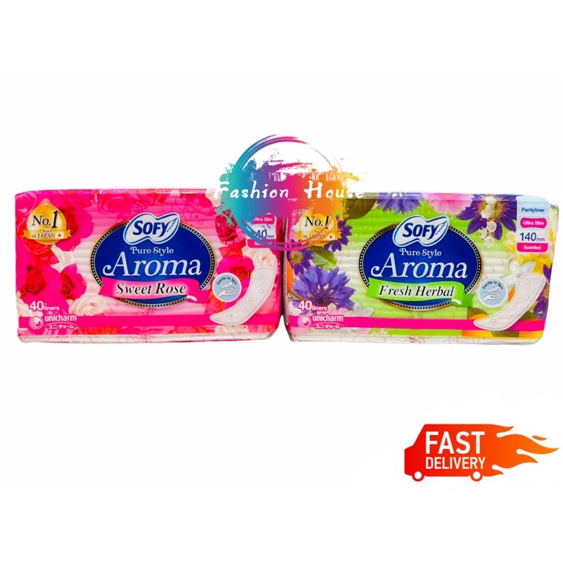 Sofy Pantyliner Pure Style (40pcs) ️Aroma Rose ️Aroma Fresh | Shopee ...