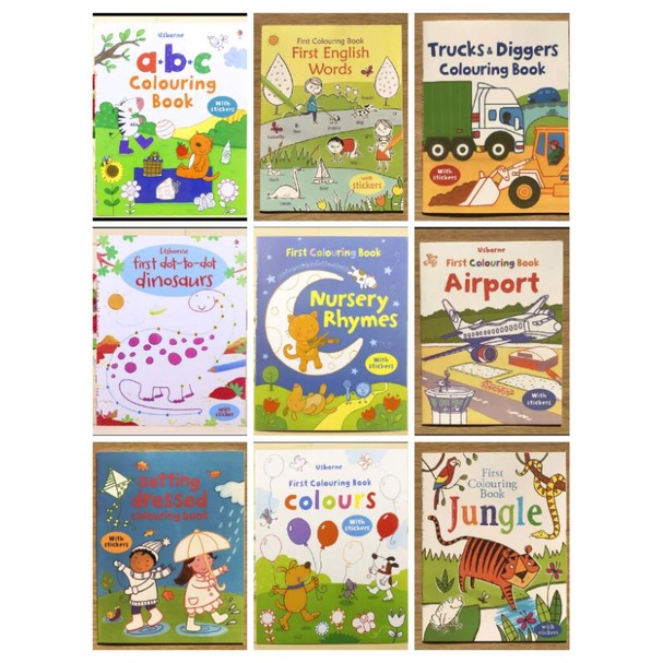Usborne first colouring book, kids birthday party goodies item | Shopee ...