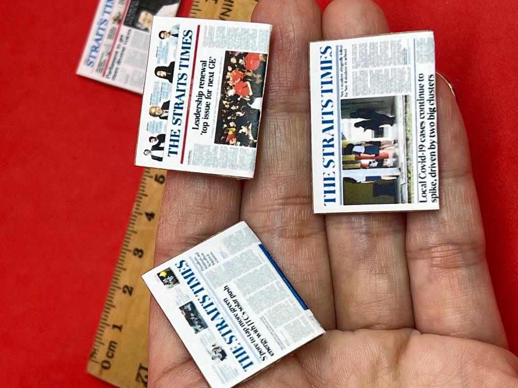 Handmade Miniature DIY Newspaper for Display only, paper, 2 pcs ...