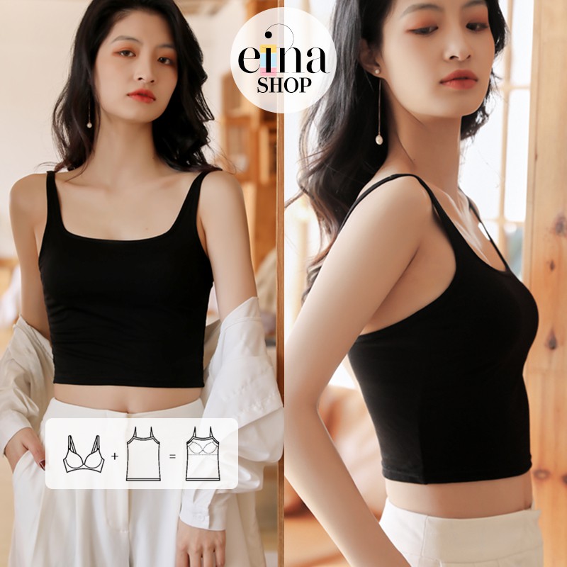Einashop Luna Padded Bra Midriff Singlet SG Ship Shopee | Shopee Singapore