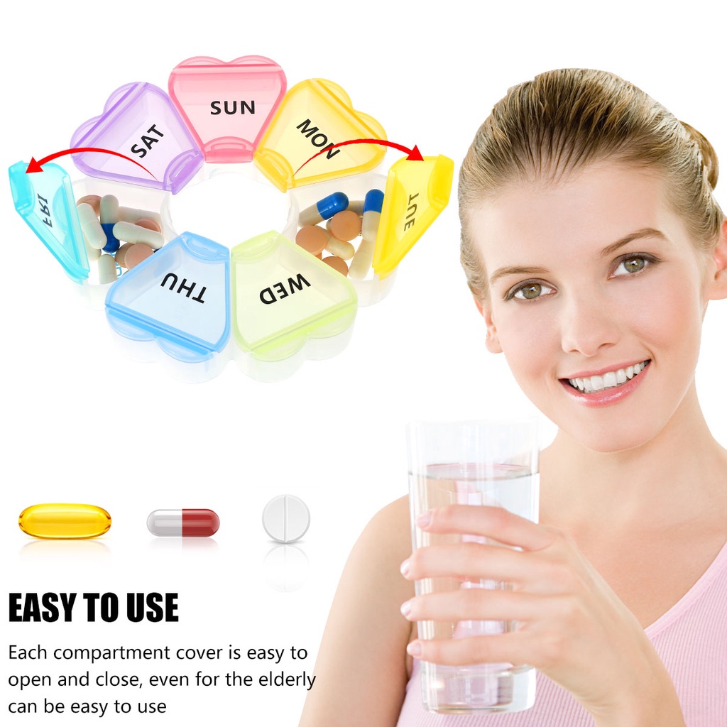 7 Day Tablet Box Pill Box Case Medication Box Medicine Storage ...