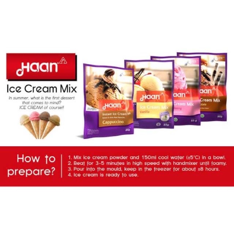 INSTANT ICE CREAM MIX SACHET (ICE CREAM Powder Flour) | Shopee Singapore