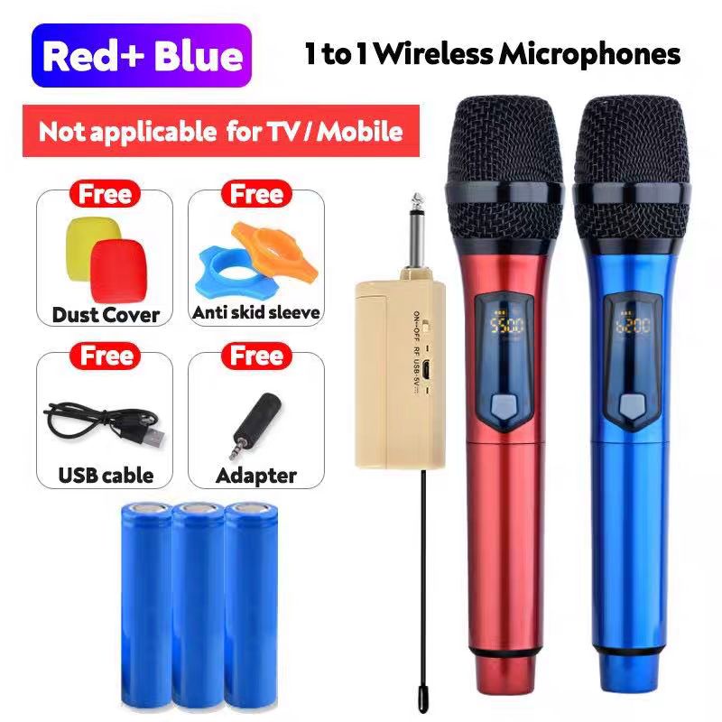 Chargeable Dual UHF Handheld Wireless Microphone/Karaoke Microphone/Mic ...
