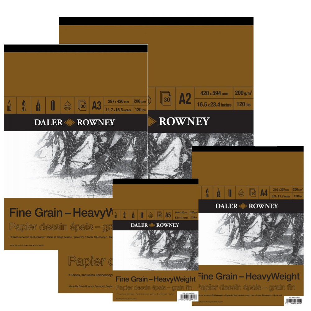 Daler Rowney Size A2 Fine Grain Heavyweight Pad 437033200 ...