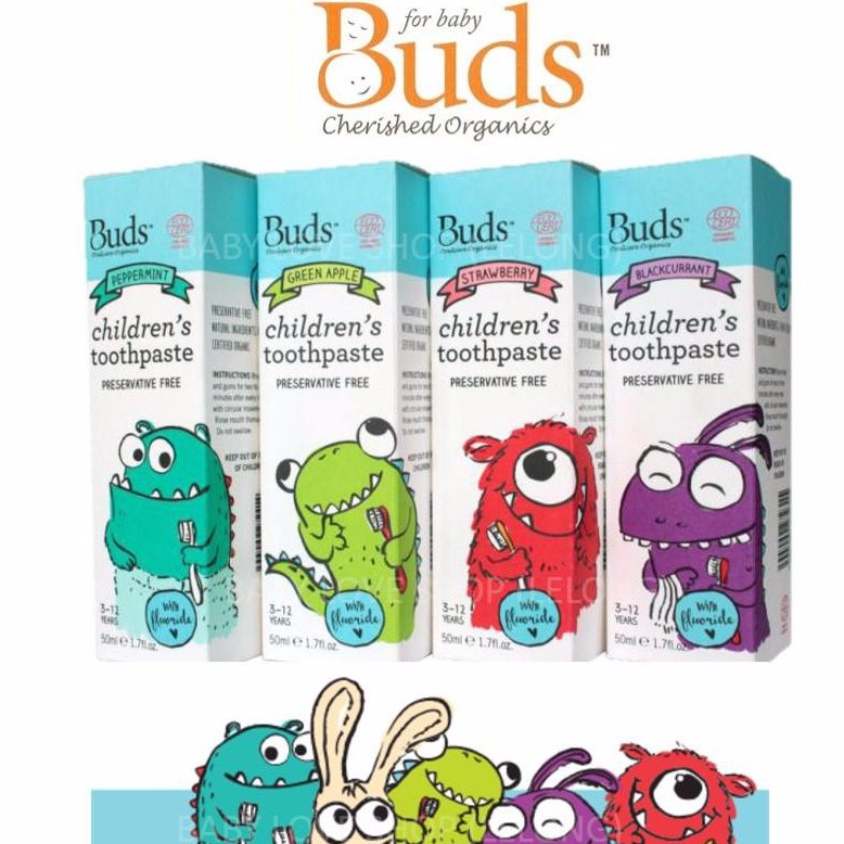 Buds Oralcare Organics - Children's Toothpaste 1-3 years & 3-12 years ...