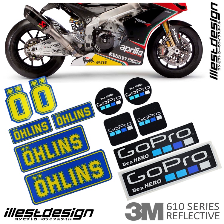 Moto Decals : 3M Ohlins Go Pro Design 610 Series Reflective Stickers ...