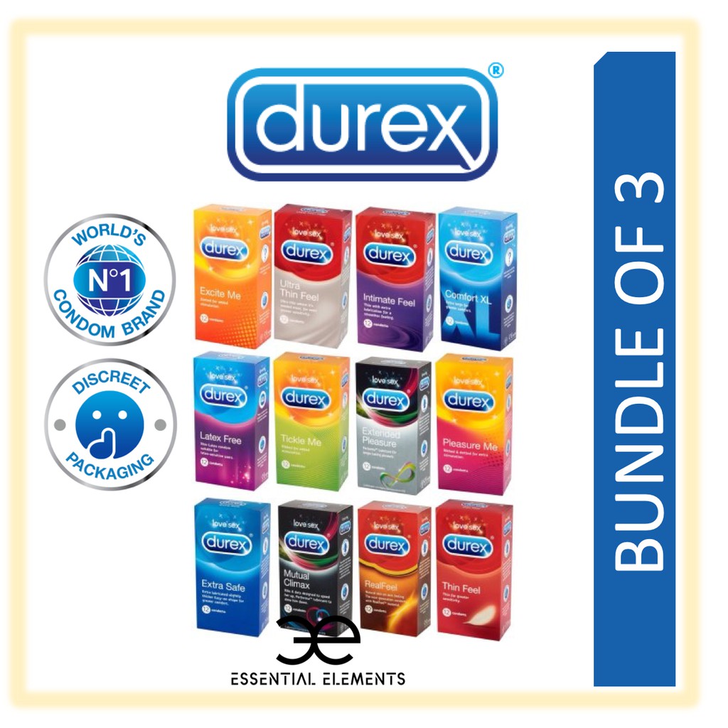 DUREX CONDOMS [BUNDLE OF 3] 10s/12s [Discreet Packaging] Close Fit ...