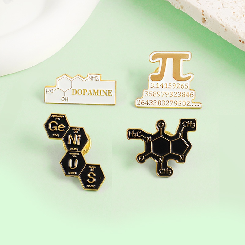 Funny Math Chemistry Science Enamel Pin Brooches Creative Chemical Molecular Brooch Badges Lapel ...