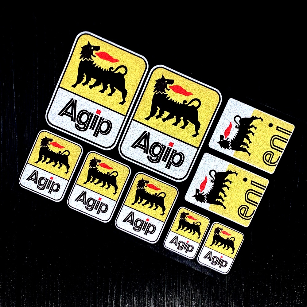 Agip Logo Sticker Reflective Motor Oil Helmet Motorcycle Stickers ...