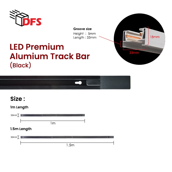 DFS LED LIGHT Open Groove Aluminum Track 1M/1.5M for LED Track Light ...