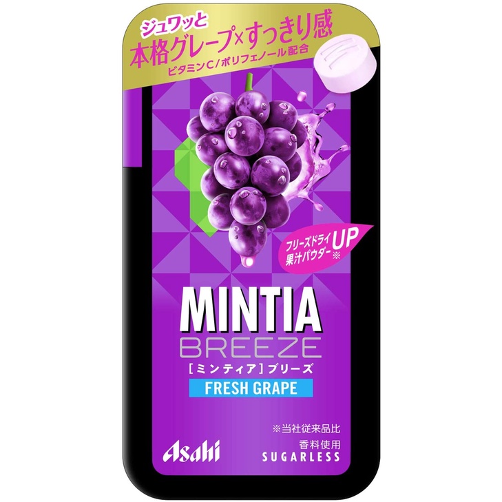 【Direct from Japan】Asahi MINTIA BREEZE Fresh Grape Sugarless 30 Tablets made in Japan Japanese ...