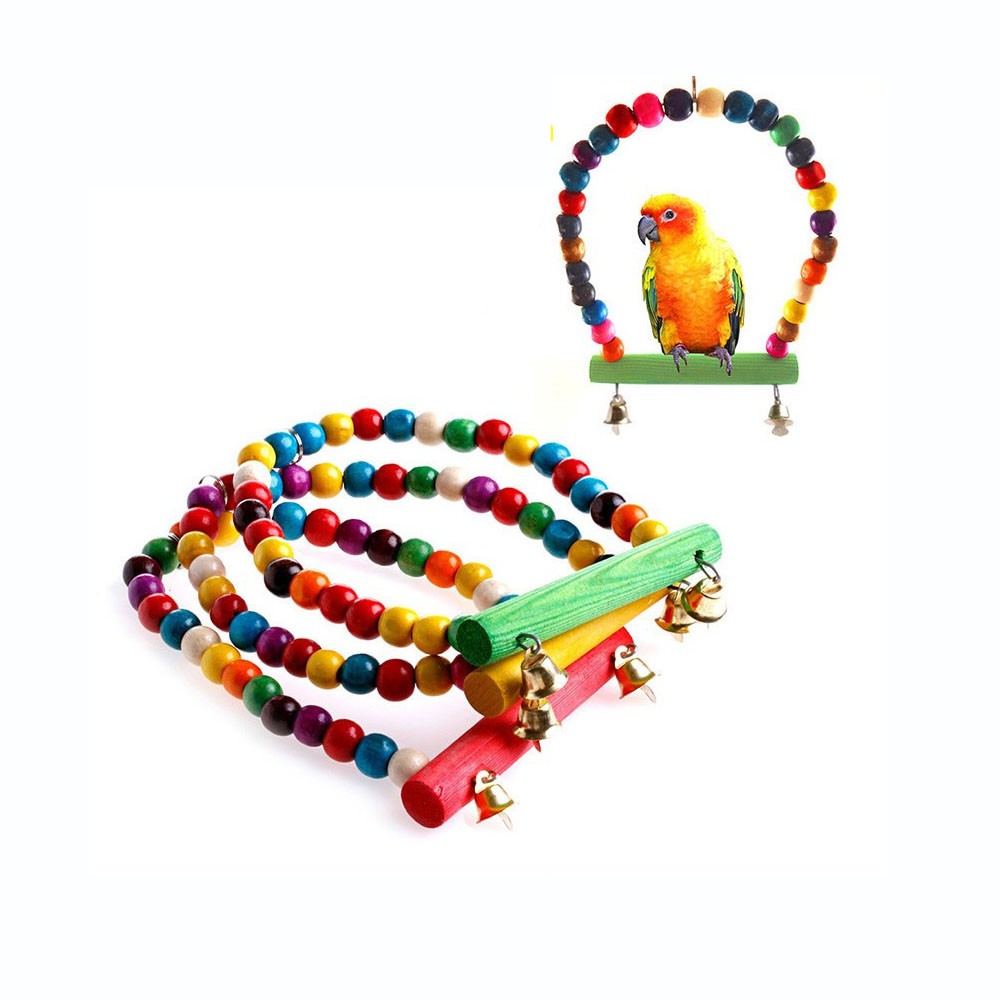 Colorful Bird Toy Parrot Swing Cage Stand Frame Cockatiel Budgie ...