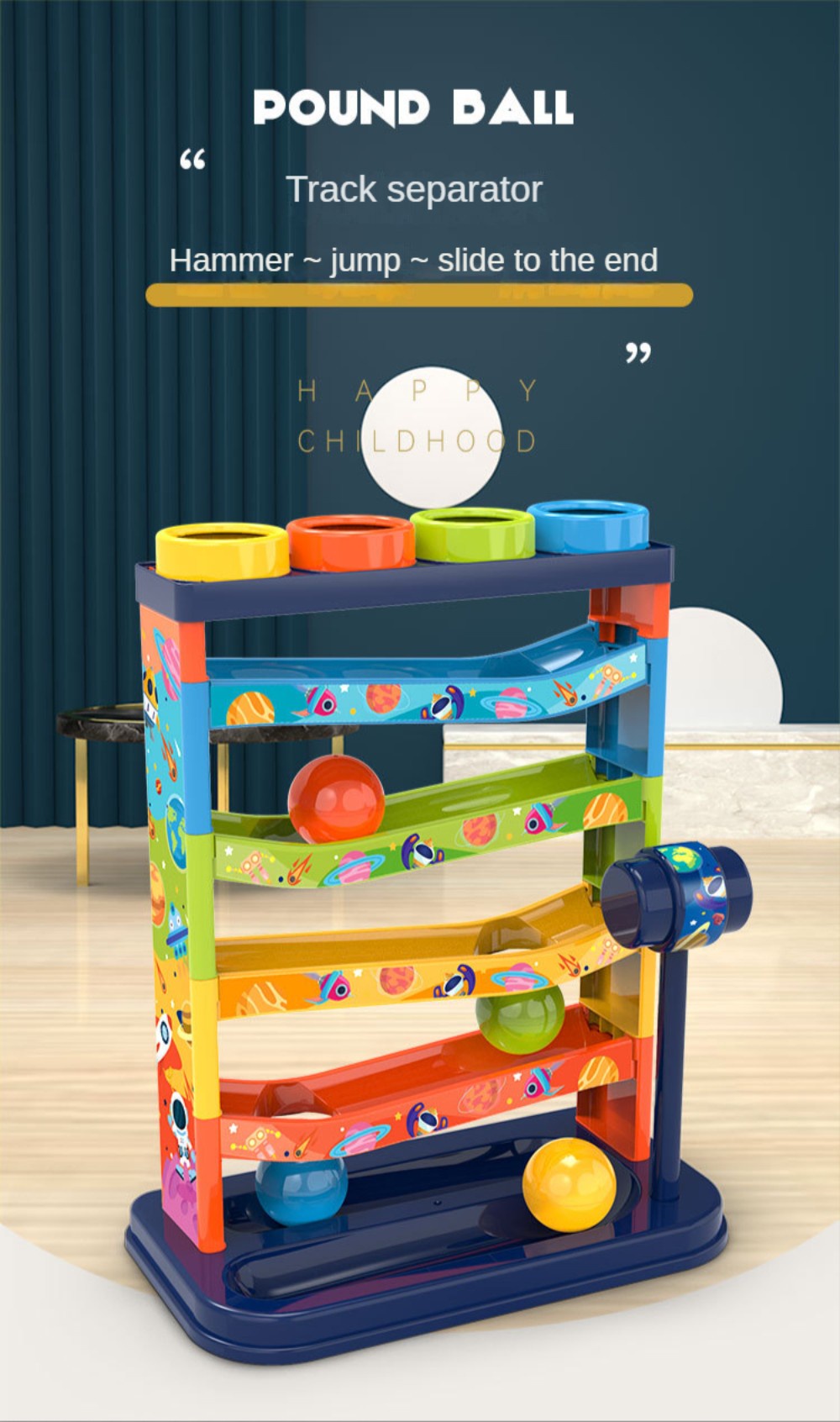 5 Layer Ball Drop Roll Swirling Tower Run with Swirling Ramps & 4 Balls ...