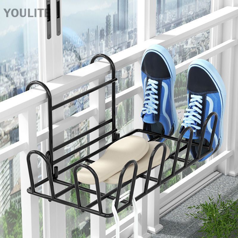 Balcony Shoe Rack Artifact Anti-theft Window Guardrail Outside The ...