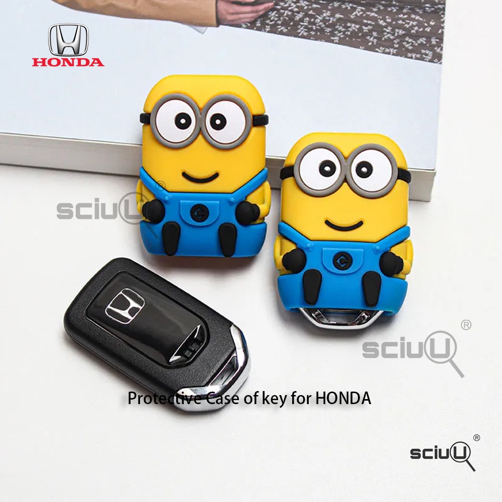 /sciuU/Honda Civic car key protection case cartoon Minions silicone ...
