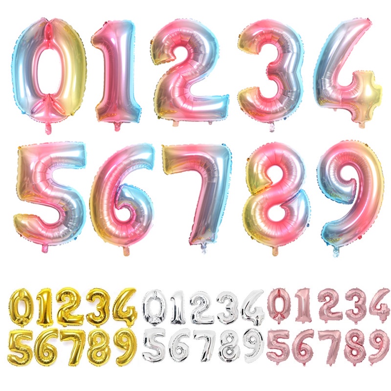 32 Inch Foil Balloons Happy Birthday Banner Helium Number Balloon Baby ...