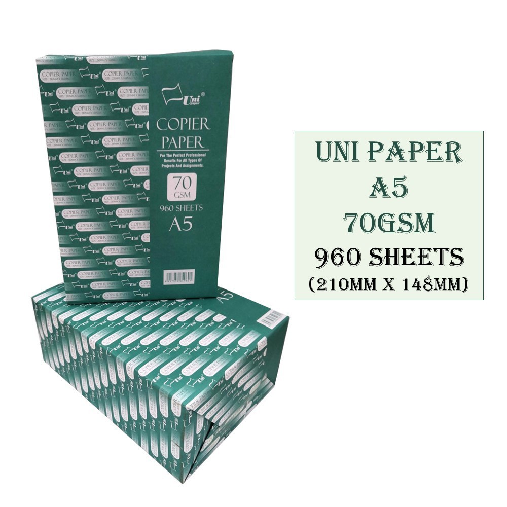 Uni Copier A5 paper 70gsm (960's) | Shopee Singapore