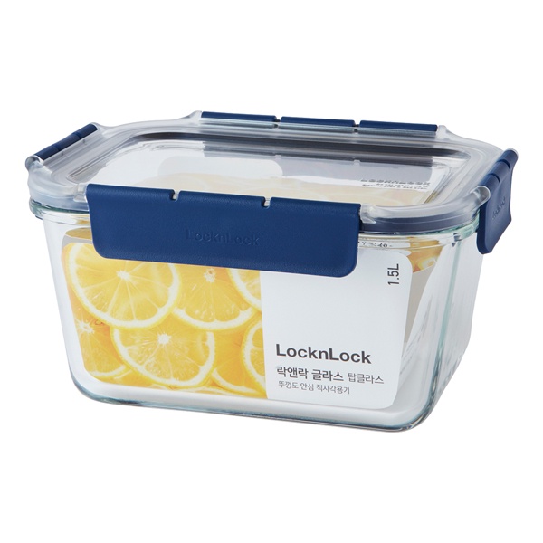 [Lock&Lock] [1.5L 1500ml x 1pcs] [Blue] Top Class Oven Glass Airfryer ...