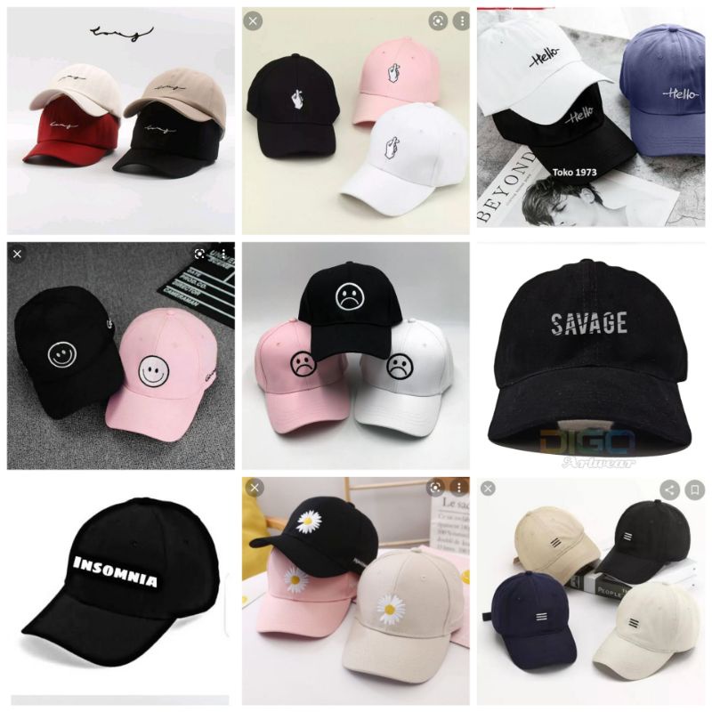 Baseball Cap for Men and Women Dwasa Embroidered Love Hello Smile Sad ...