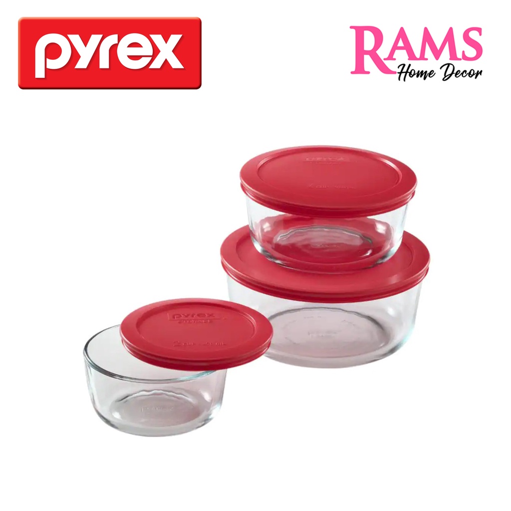Pyrex 6pcs Simply Store Round Glass Food Storage Container Dish Set ...