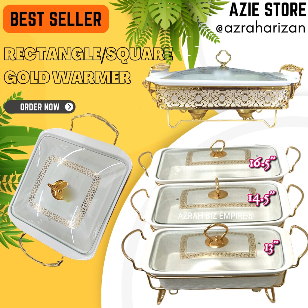 RECTANGLE QUEENS GOLD FOOD WARMER / BUFFET GOLD / BUFFET FOOD TRAY ...