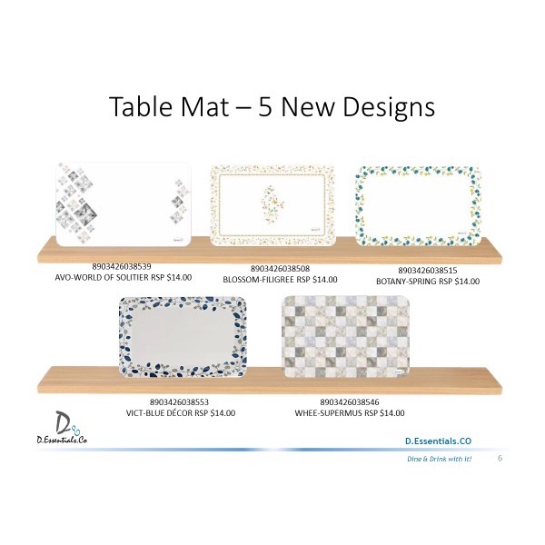 SW TABLE MAT x 6 - 43 x 28CM | Shopee Singapore